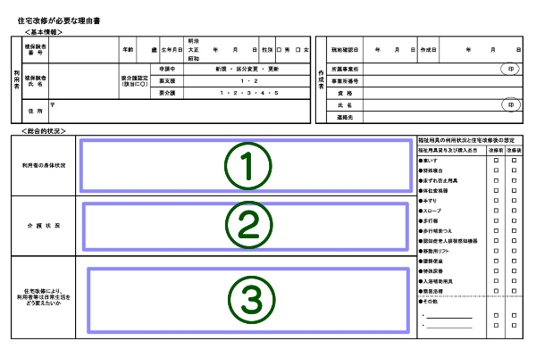 住宅改修理由書の書き方と文例・記入例：素早く終わる作成のポイントとコツ まったり介護生活（旧まったり地域包括） 8693